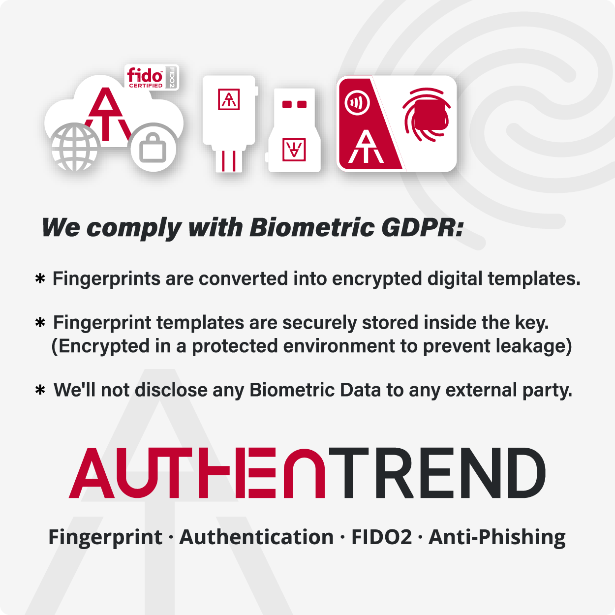 AuthenTrend: GDPR 準拠の生体認証 - パスワードレスを超えて、PIN レスに!